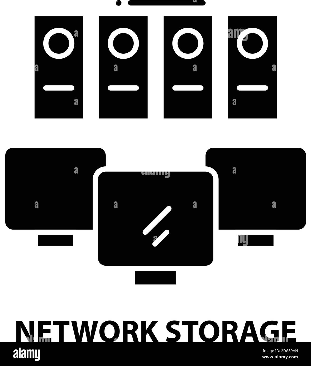 network storage icon, black vector sign with editable strokes, concept ...