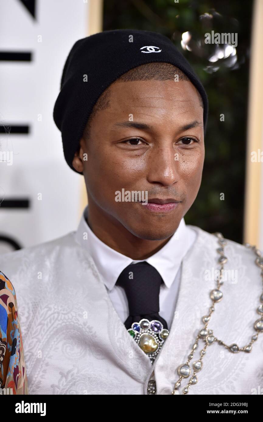 Pharrell Williams attends the 74th Annual Golden Globe Awards at the ...