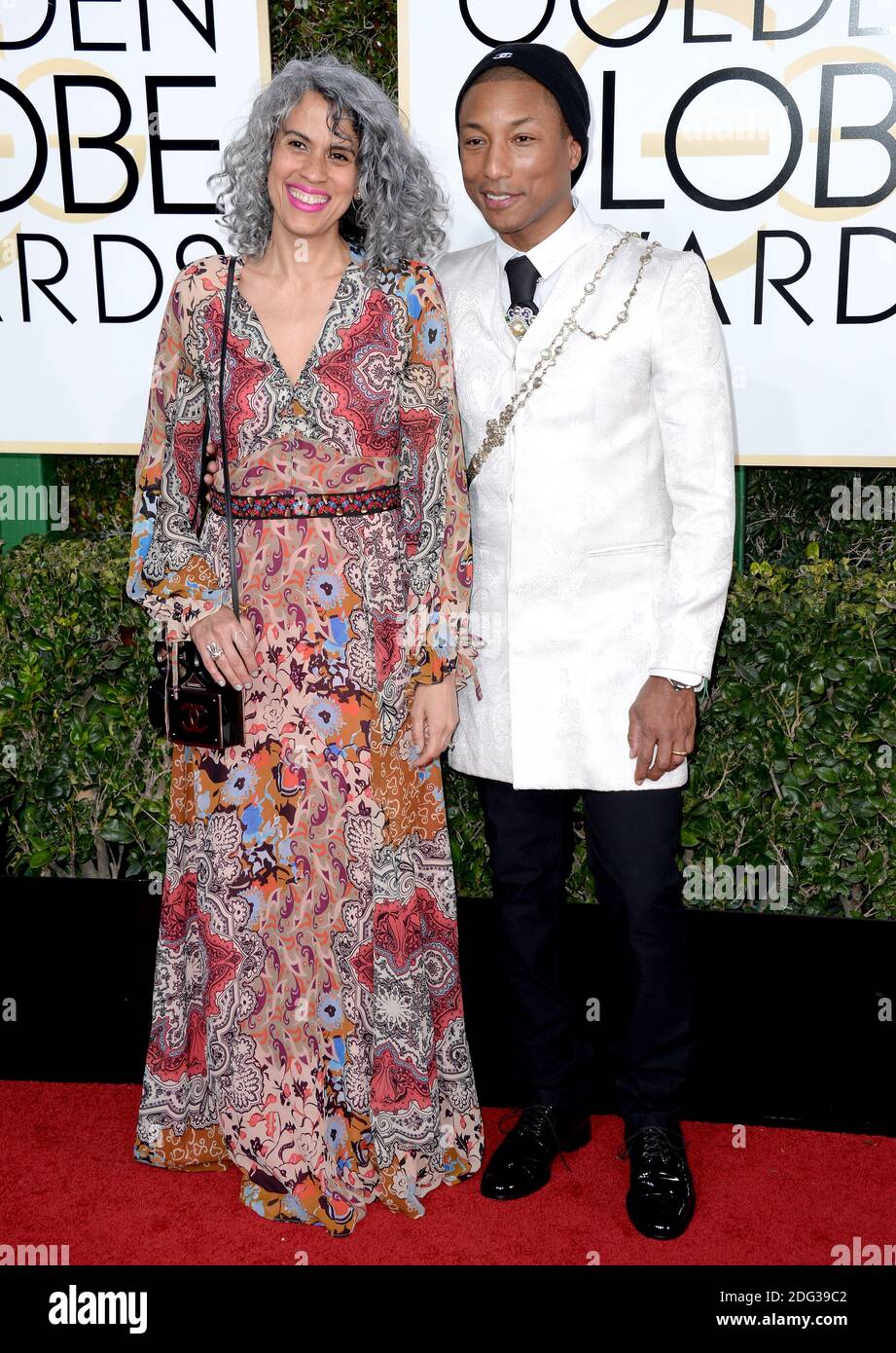 Pharrell Williams attends the 74th Annual Golden Globe Awards at the ...