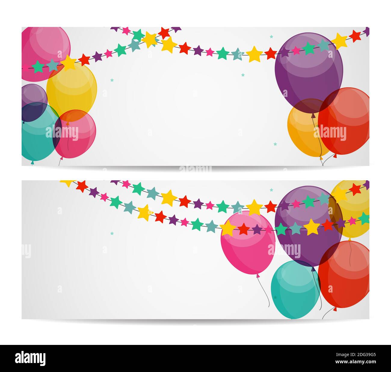 Color glossy balloons birthday party card background. illustration ...
