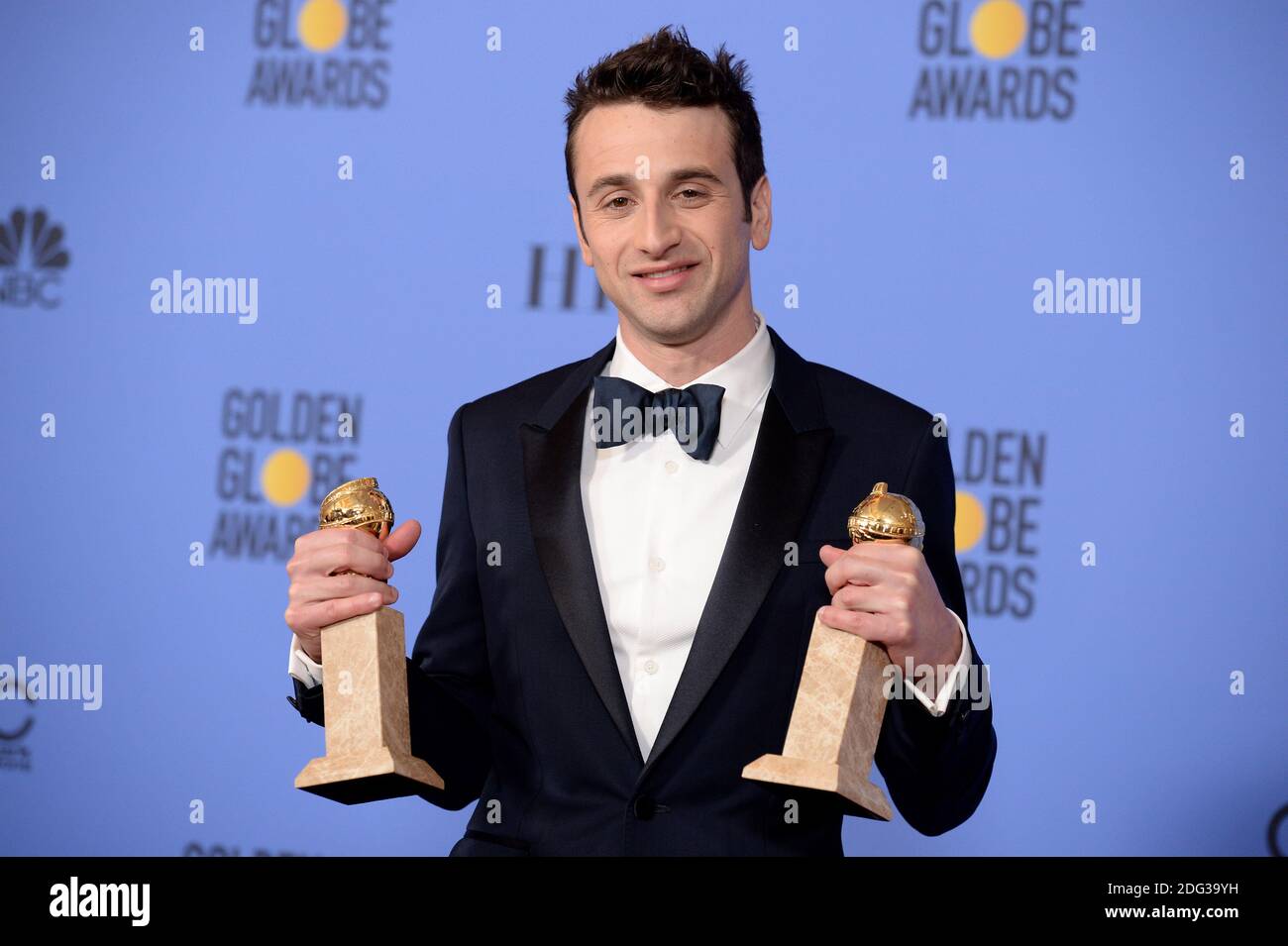 Justin Hurwitz poses in the press room during the 74th Annual Golden ...