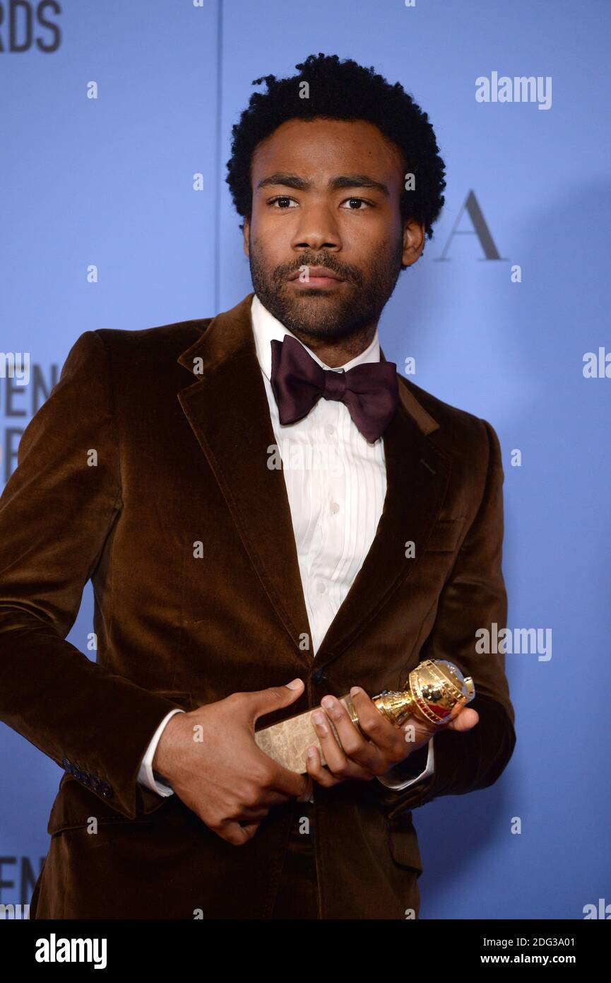 Donald Glover poses in the press room during the 74th Annual Golden ...