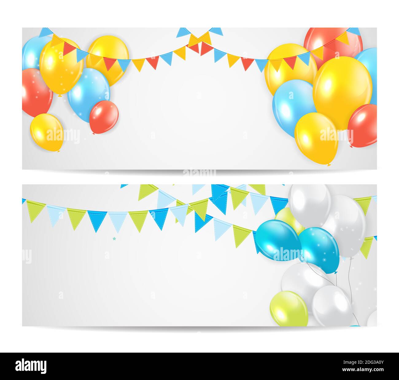 Color glossy balloons birthday party card background. illustration ...
