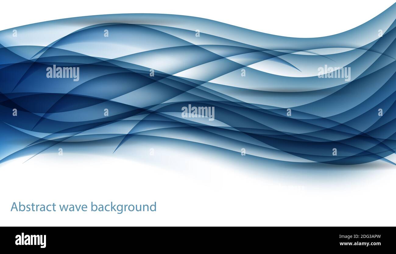 Abstract Blue Wave Set on white Background. Illustration Stock Photo ...