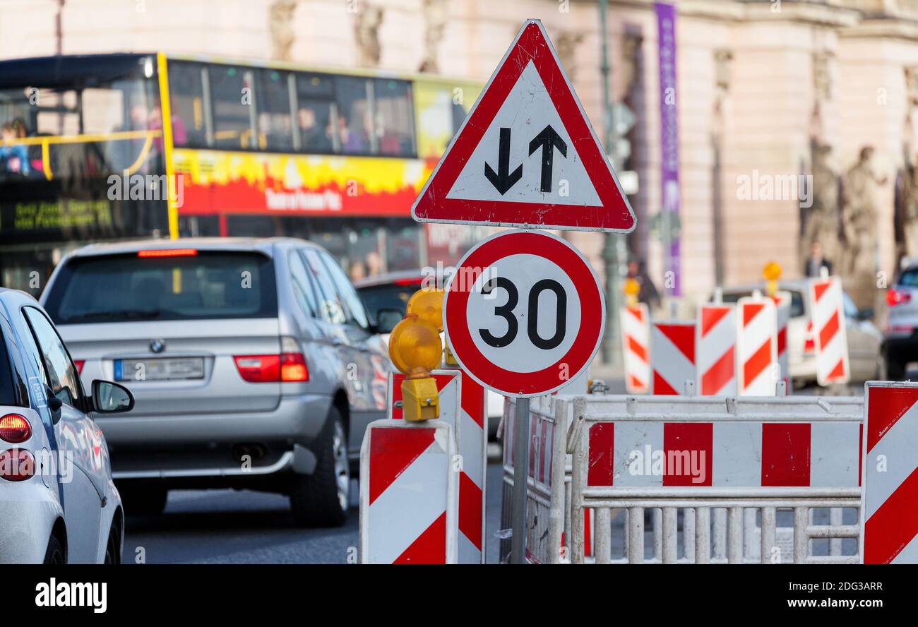 Speed limit on a construction site Stock Photo - Alamy