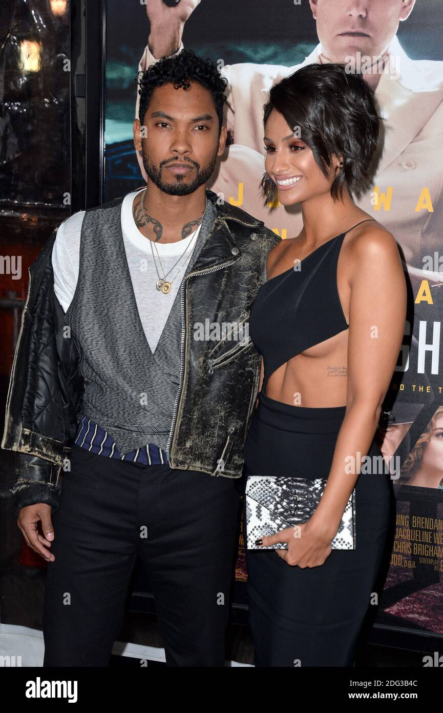 Miguel attends the premiere of Warner Bros. Pictures Live By Night at ...