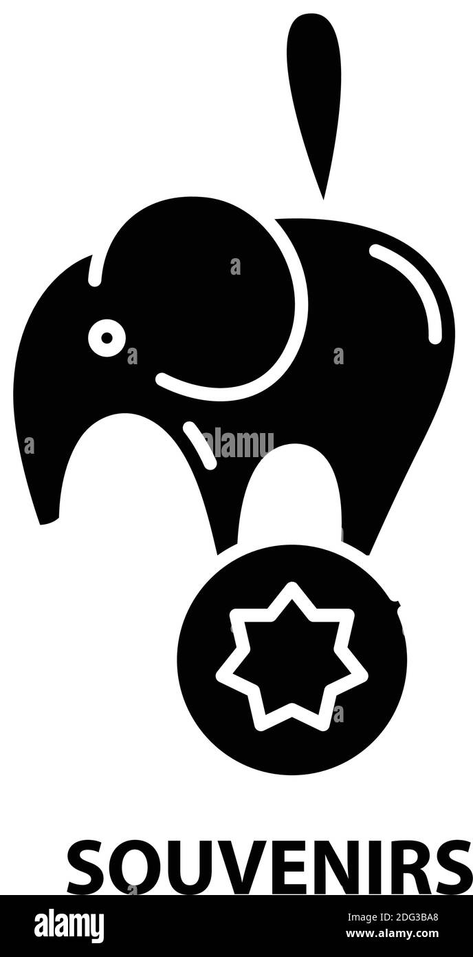 souvenirs icon, black vector sign with editable strokes, concept ...