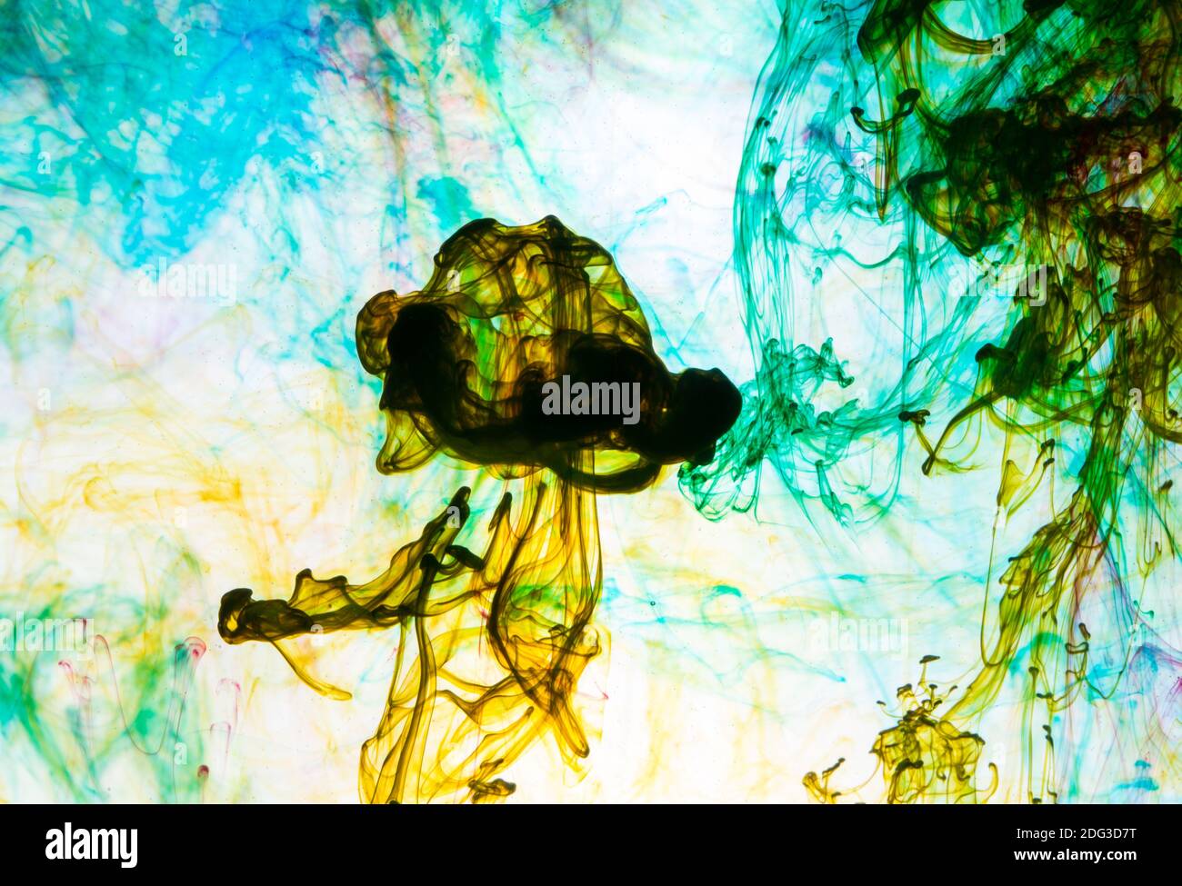 Acrylic colors and ink in water. Abstract background Stock Photo - Alamy