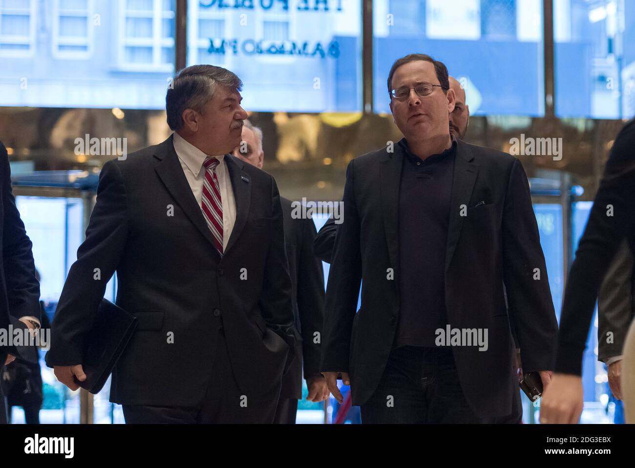 AFL-CIO President Richard Trumka (L) is seen upon his arrival in the ...