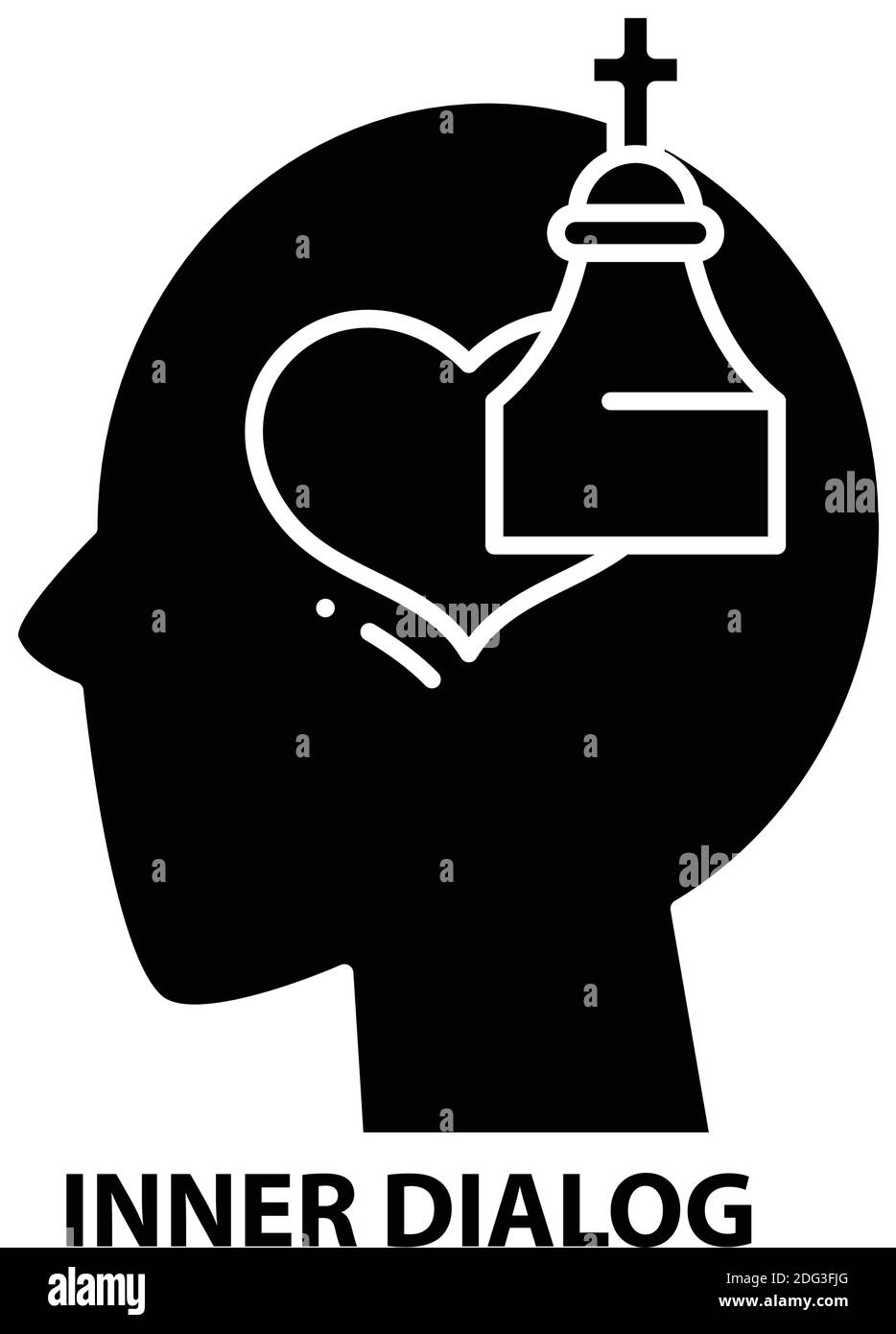 inner dialog icon, black vector sign with editable strokes, concept ...