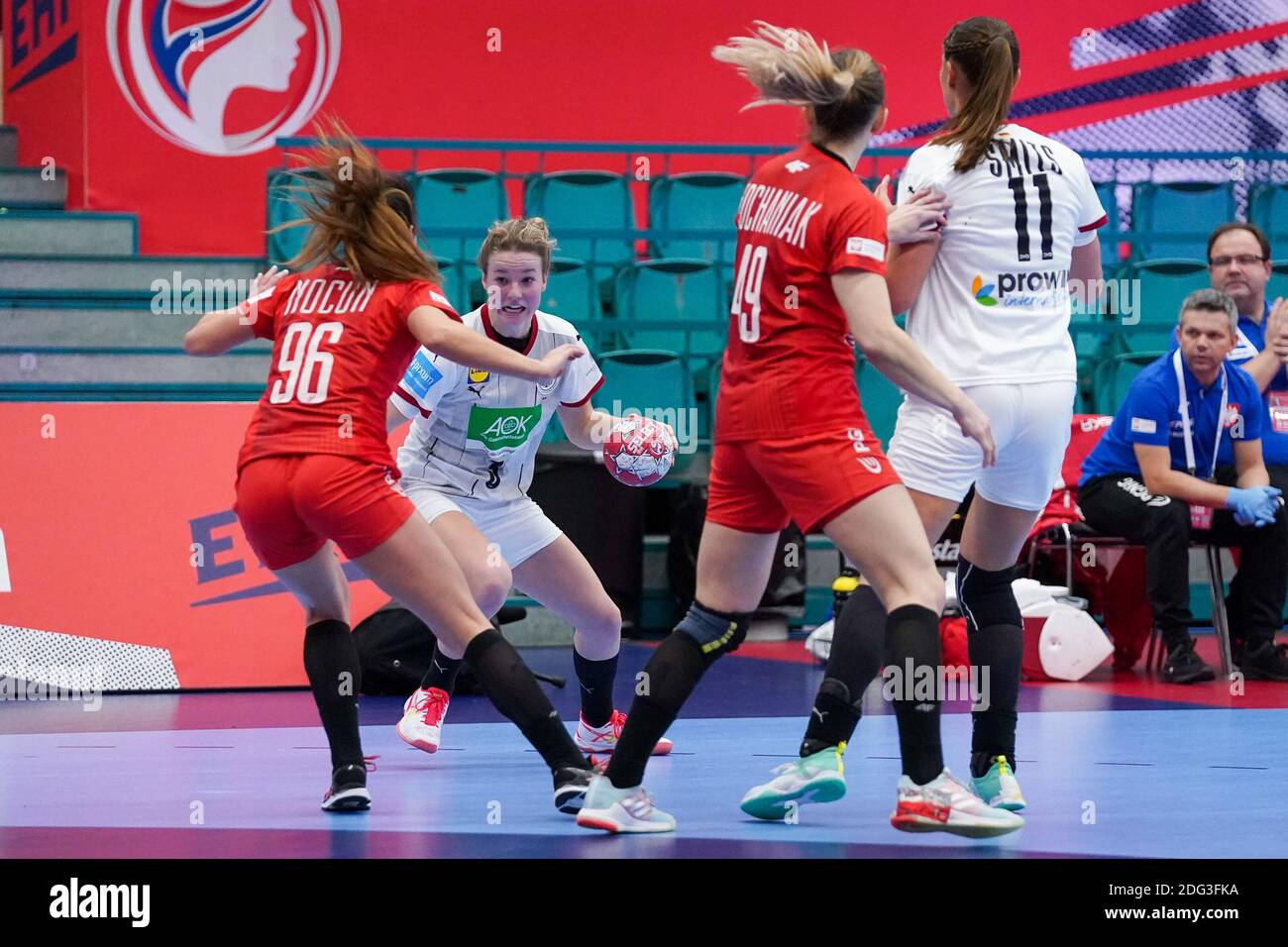 KOLDING, DENMARK - DECEMBER 7: Dagmara Nocun of Poland, Amelie Berger ...
