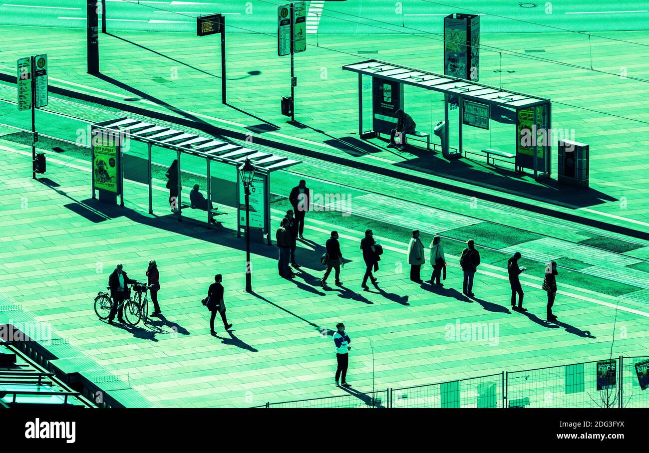 At the bus stop Stock Photo - Alamy