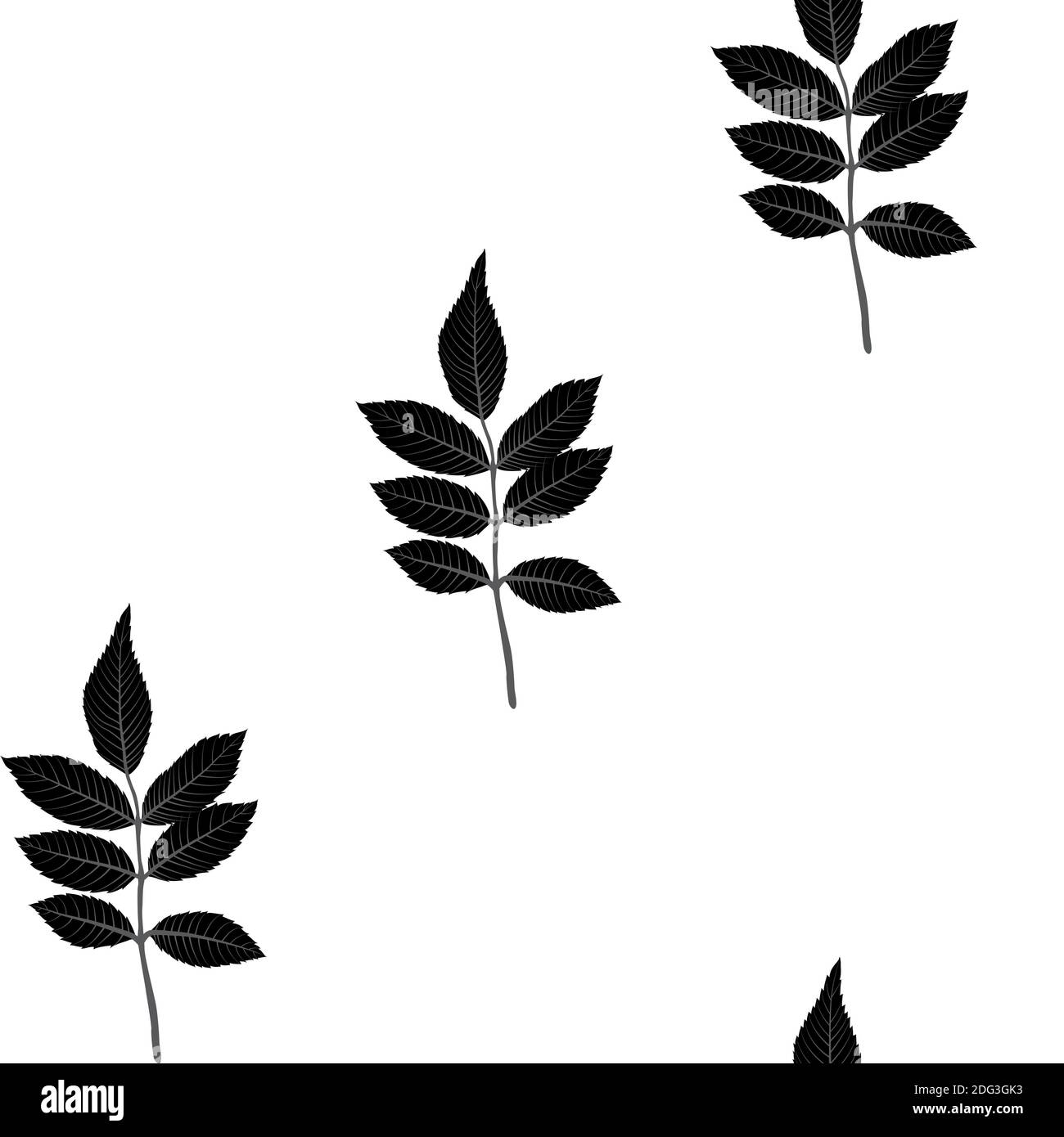 Silhouette of beautiful leaves. Seamless Pattern Background ...