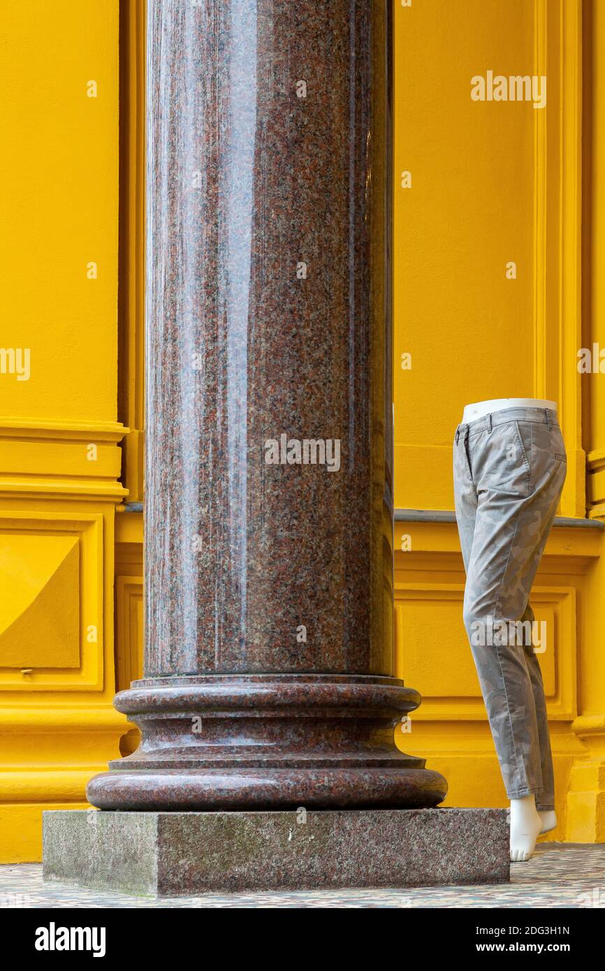 Behind the column Stock Photo - Alamy