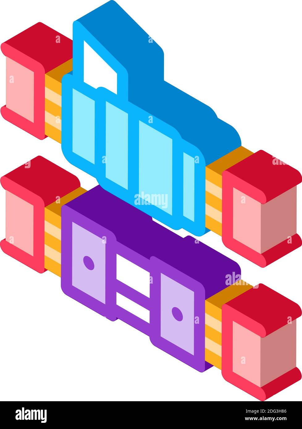 connected optical fiber isometric icon vector illustration Stock Vector ...