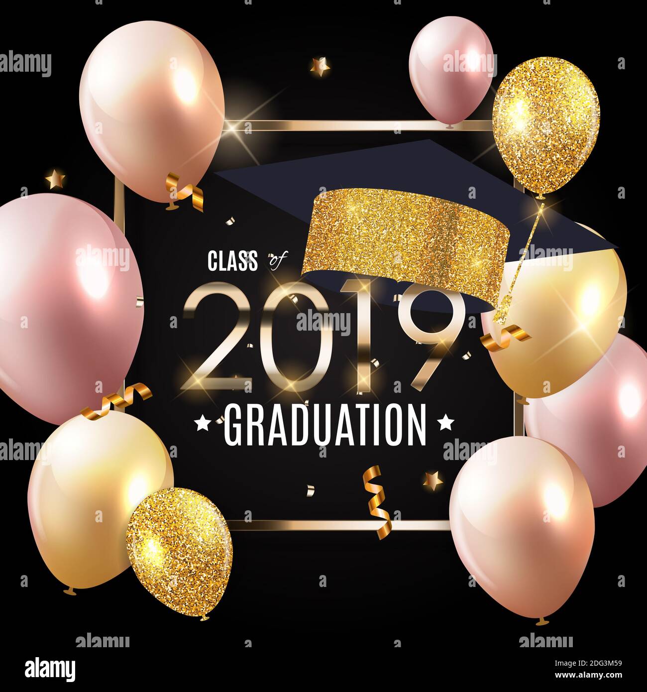 Congratulations on Graduation 2019 Class Background Illustration Stock ...