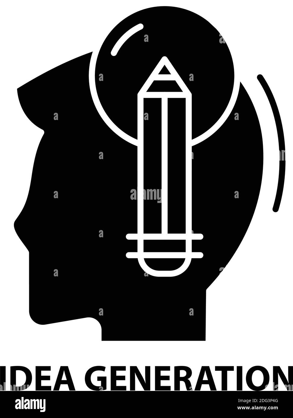 idea generation symbol icon, black vector sign with editable strokes ...