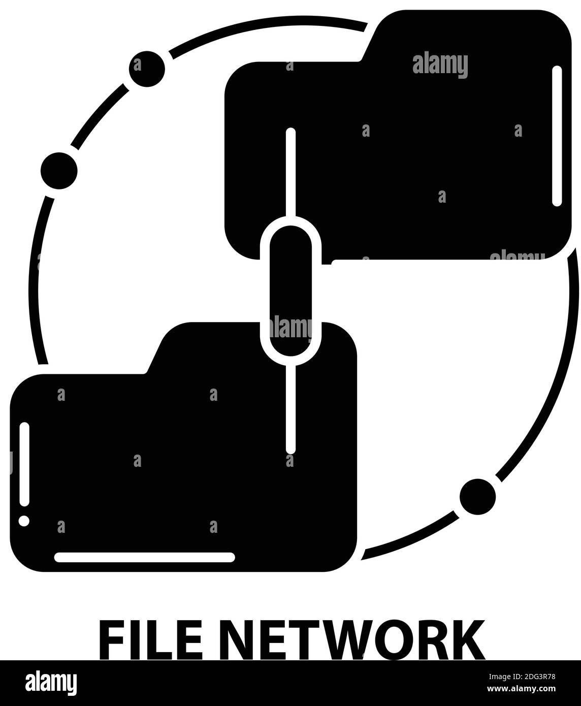file network icon, black vector sign with editable strokes, concept ...