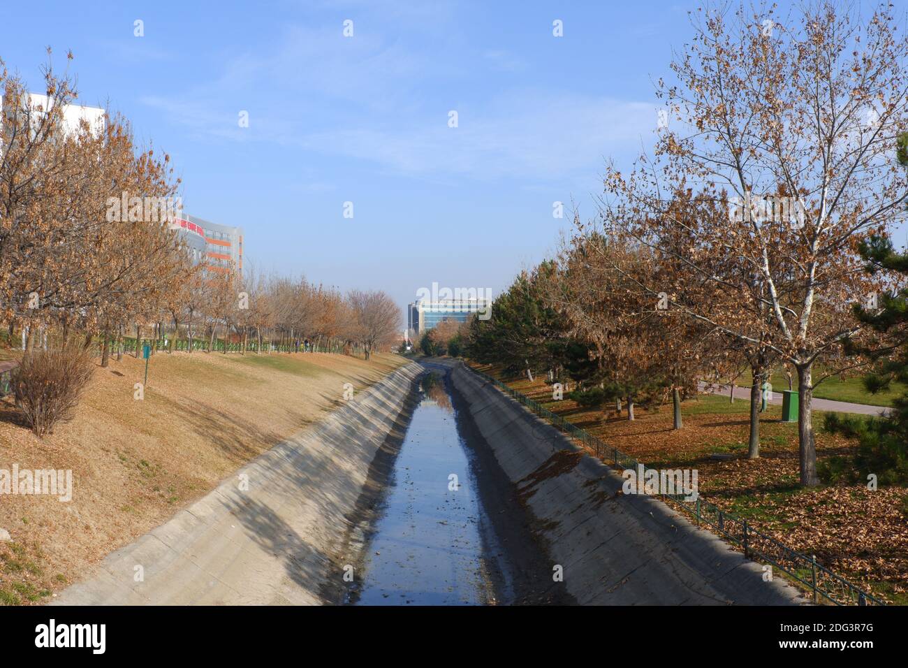 Dried Water Canal in Autumn Stock Photo - Alamy