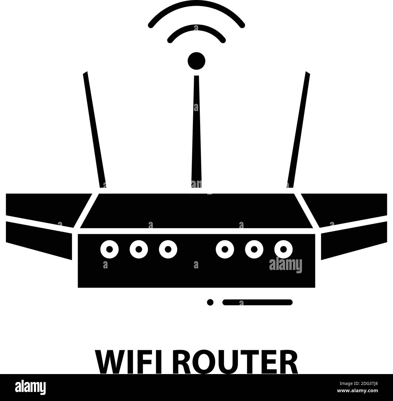 wifi router icon, black vector sign with editable strokes, concept ...