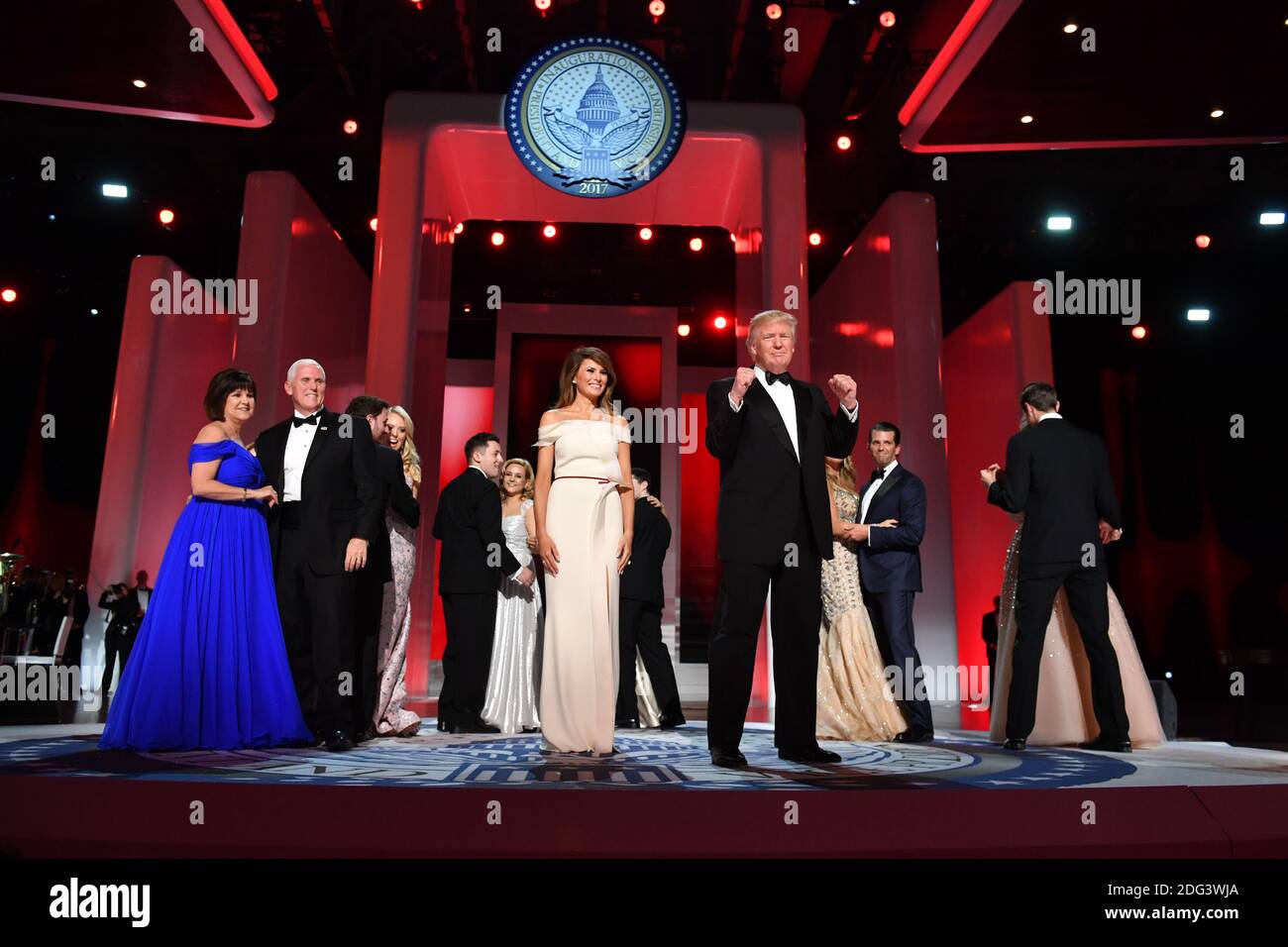 President Donald Trump and First Lady Melania Trump appear along with ...