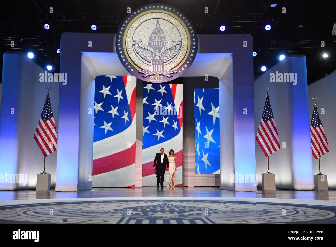 President Donald Trump and First Lady Melania Trump arrive at the ...