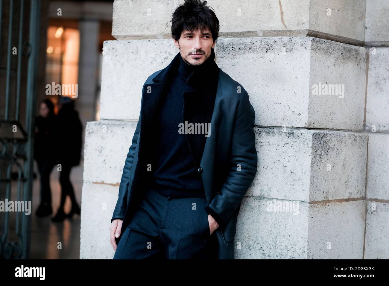 Street style, model Andres Velencoso arriving at Cerruti Fall-Winter ...
