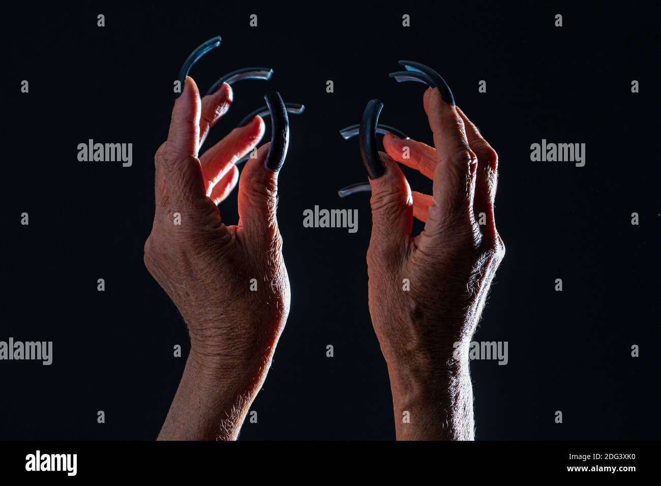 Old woman hands. Elderly woman, wrinkled hand. Old lady arms, freckles ...