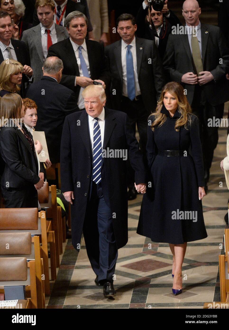 U.S President Donald Trump and First Lady Melania Trump attends a ...