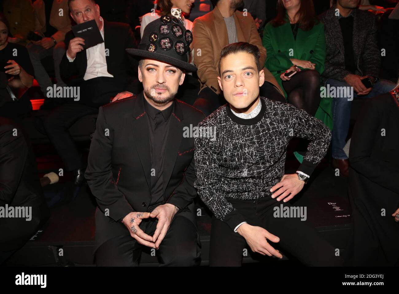 Boy George and Rami Malek attending the Dior Men Menswear Fall/Winter ...