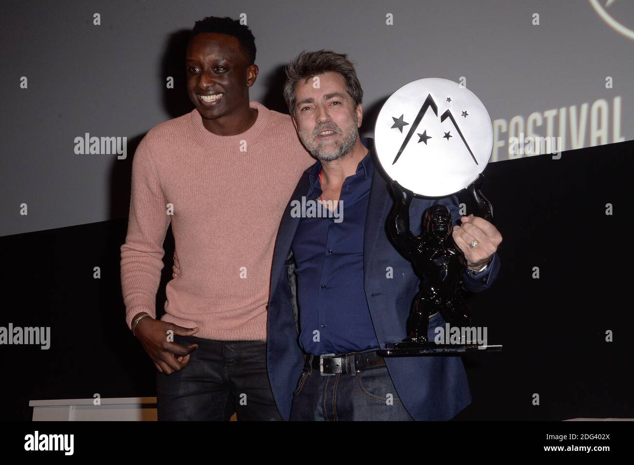 Ludovic Bernard, Ahmed Sylla posing with their Audience Award during ...