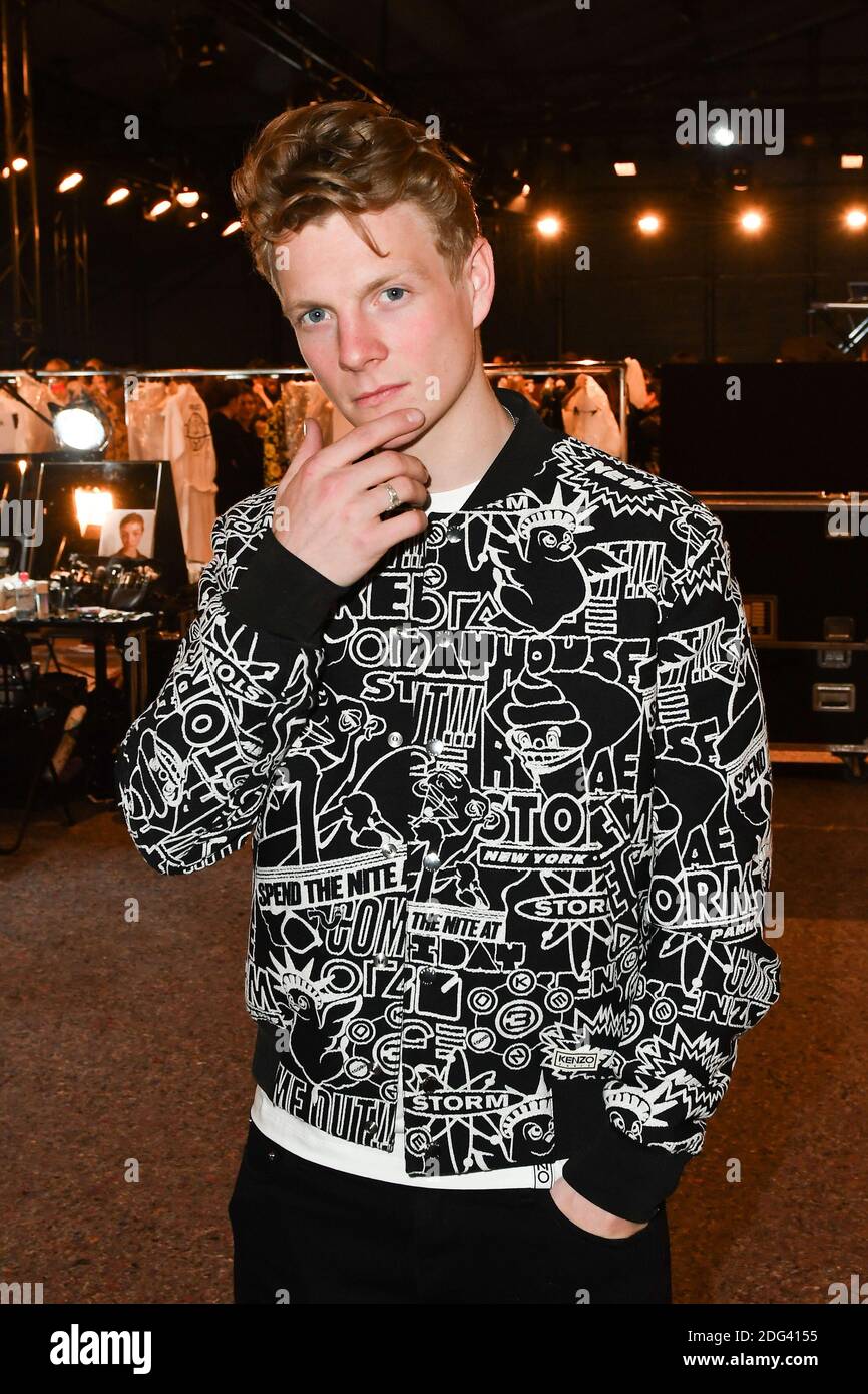 Patrick Gibson attending the Kenzo Menswear Fall/Winter 2017-2018 show ...
