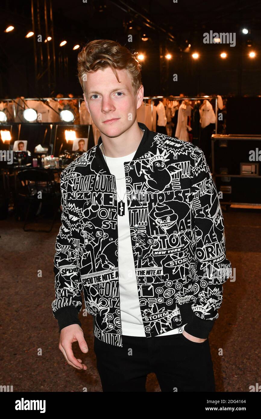 Patrick Gibson attending the Kenzo Menswear Fall/Winter 2017-2018 show ...