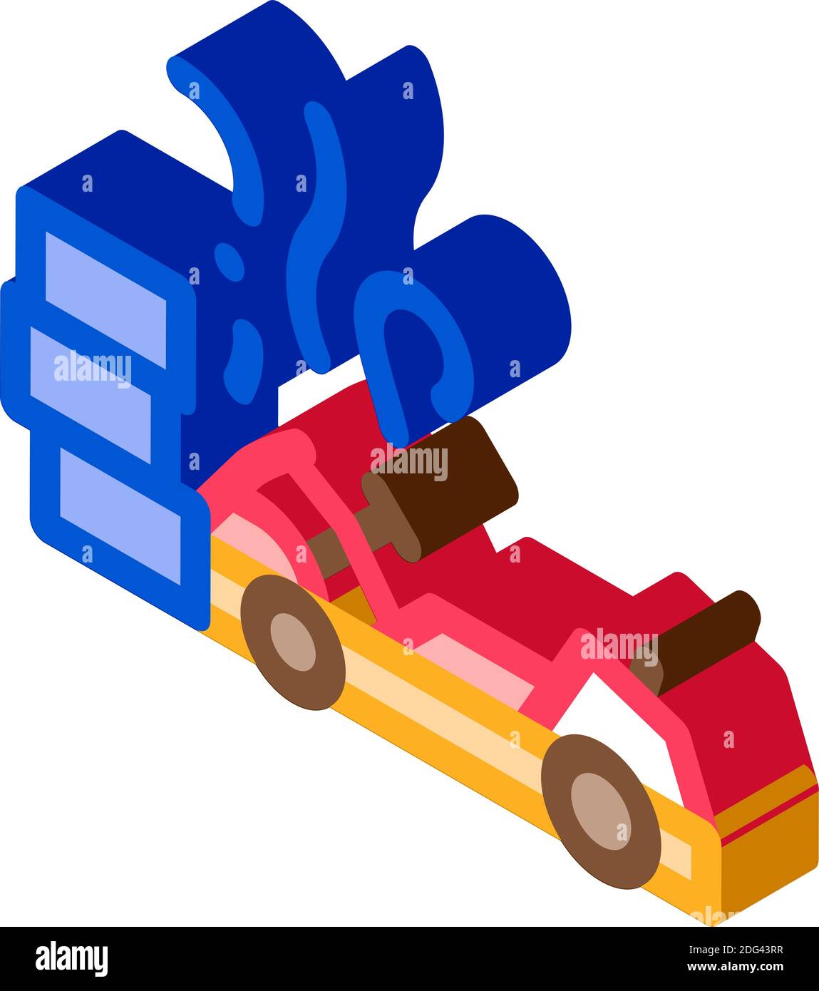 crash accident kart isometric icon vector illustration Stock Vector ...