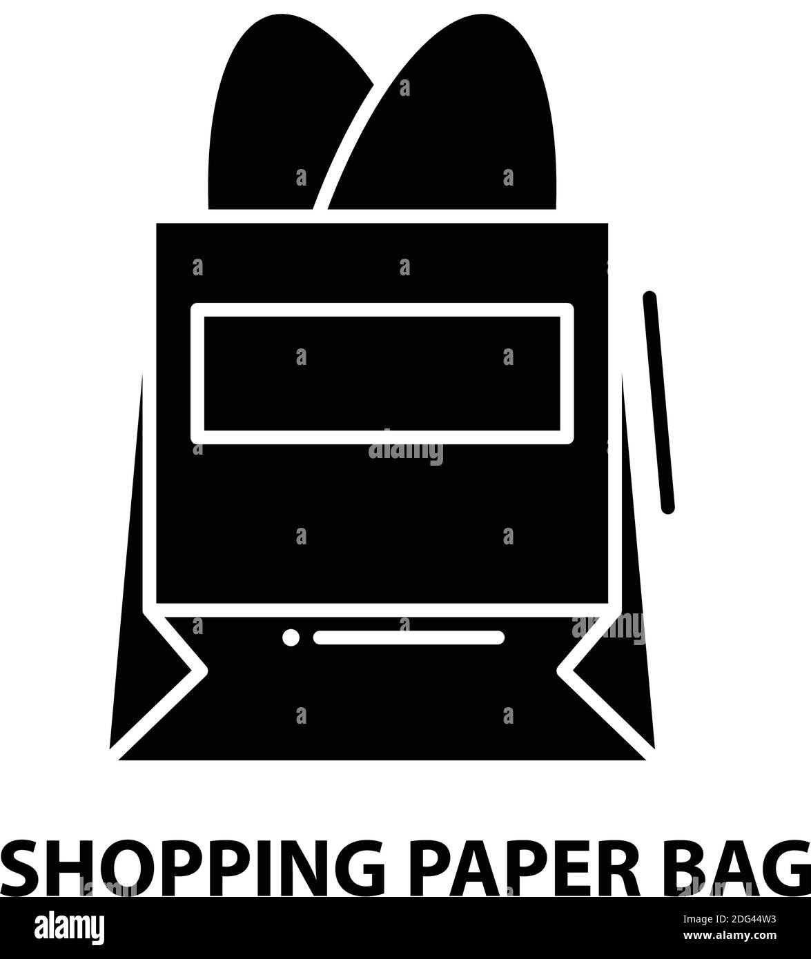 shopping paper bag icon, black vector sign with editable strokes ...