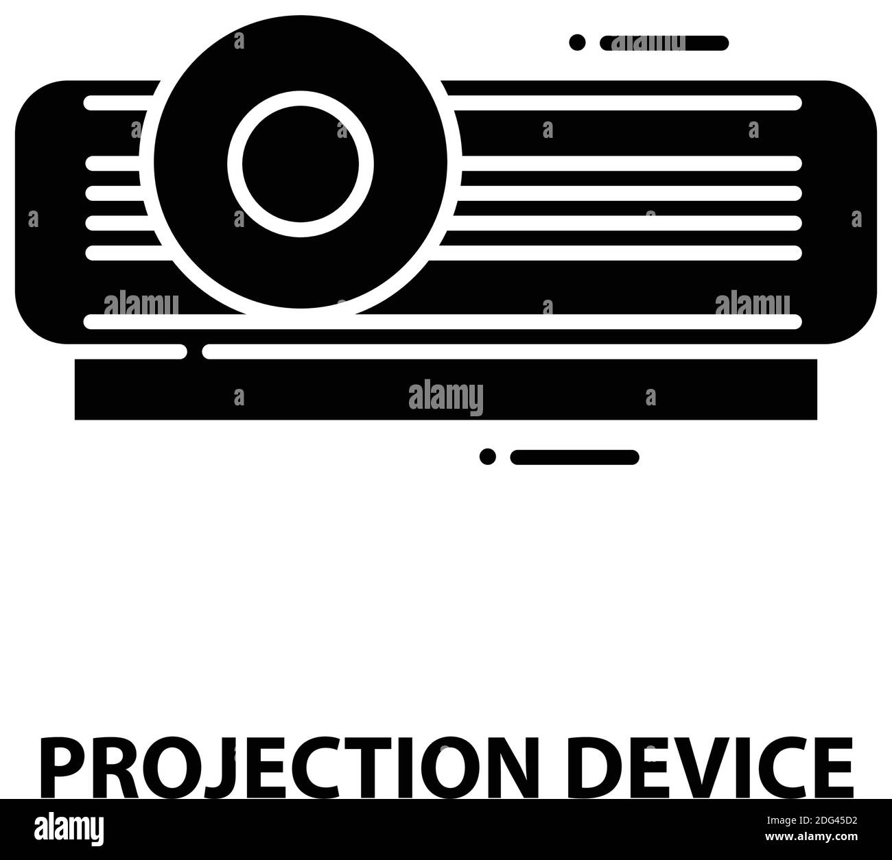 projection device icon, black vector sign with editable strokes ...