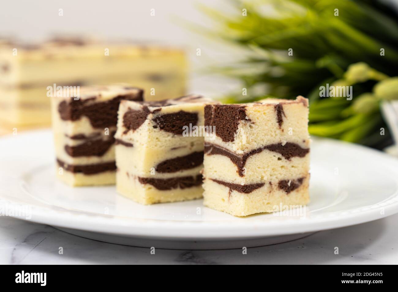 Steamed marble chocolate cheesecake Stock Photo - Alamy