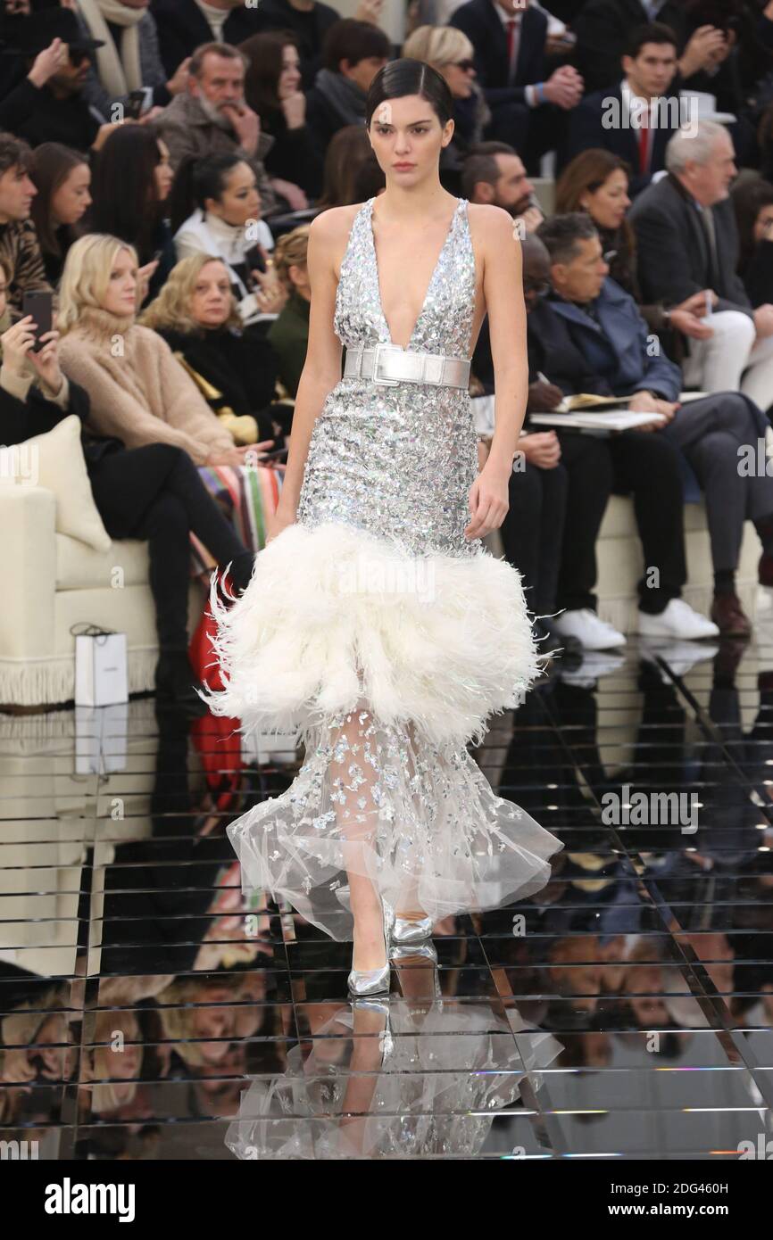 Kendall Jenner walks on the runway during the Chanel Haute Couture ...