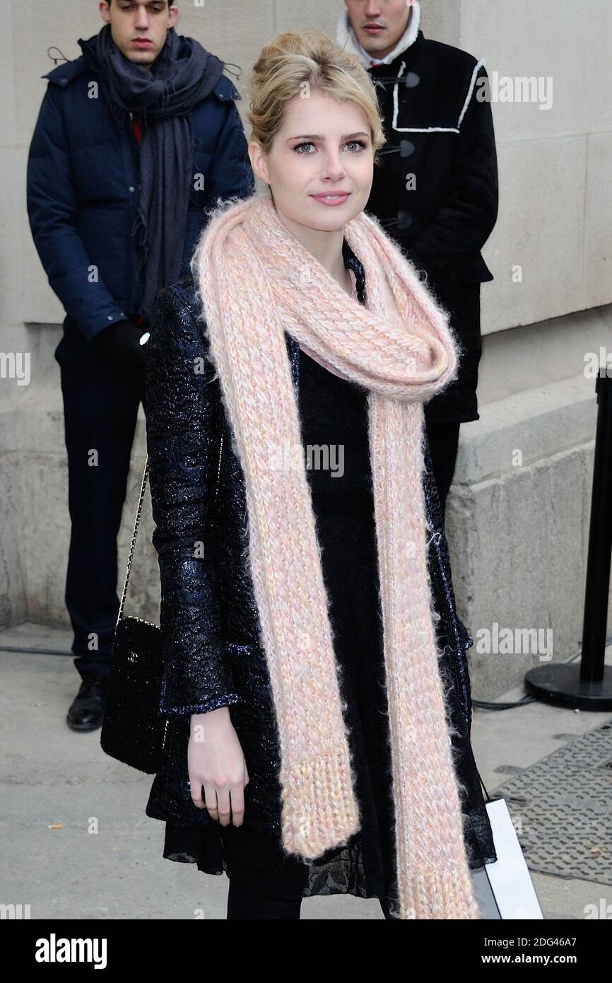Lucy Boynton attending the Chanel Haute Couture Spring Summer 2017 ...