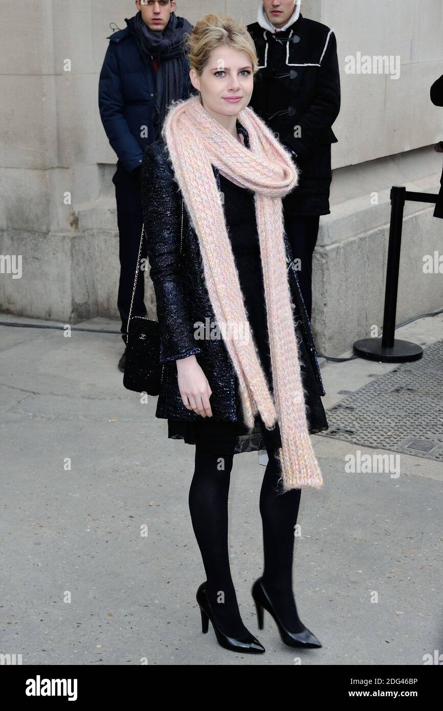 Lucy Boynton attending the Chanel Haute Couture Spring Summer 2017 ...
