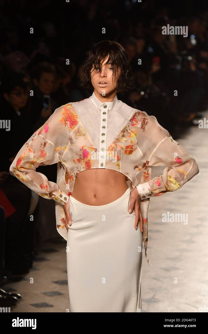 A model walks on the runway during the Julien Fournie Haute Couture ...