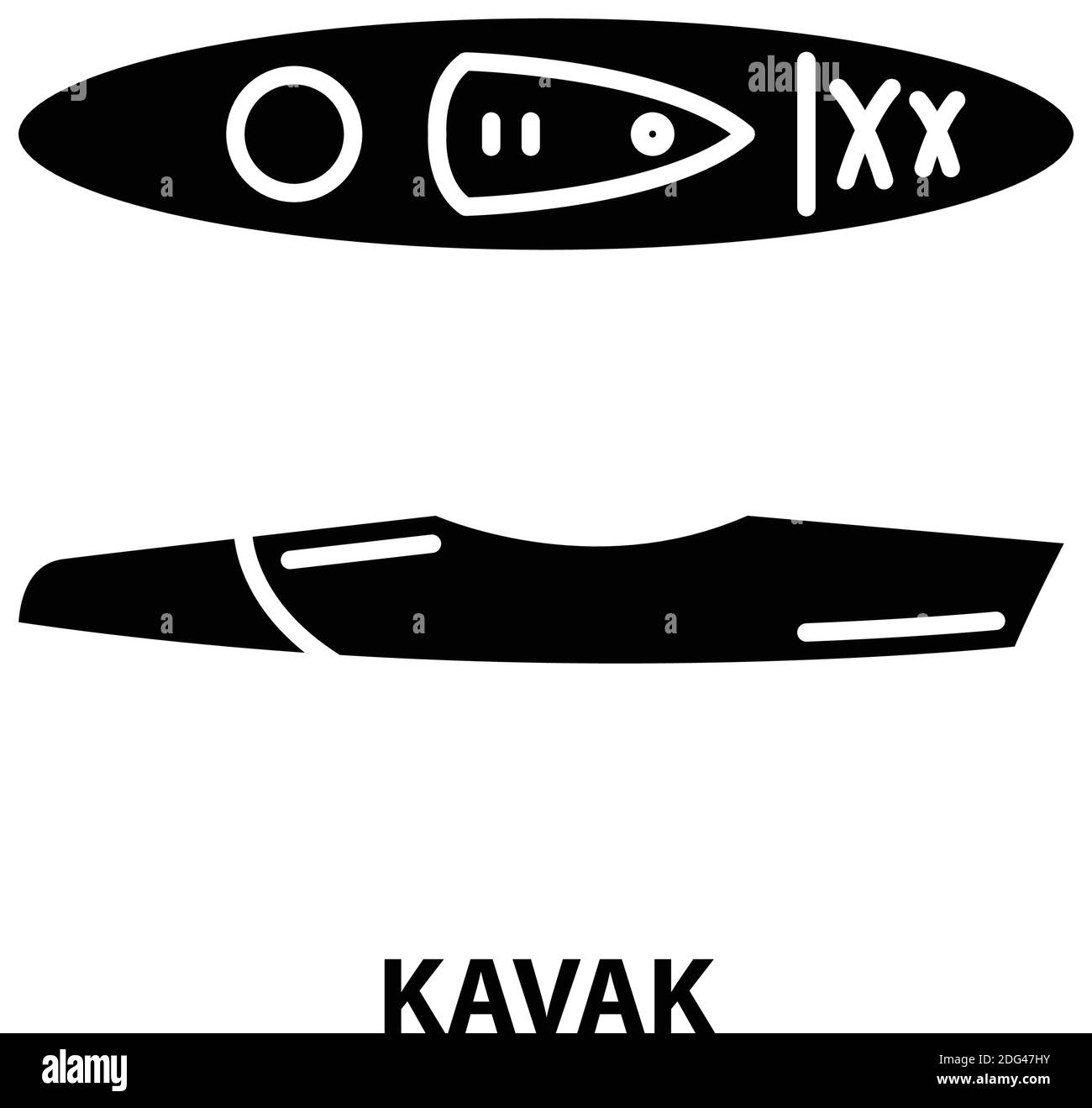 kavak icon, black vector sign with editable strokes, concept ...