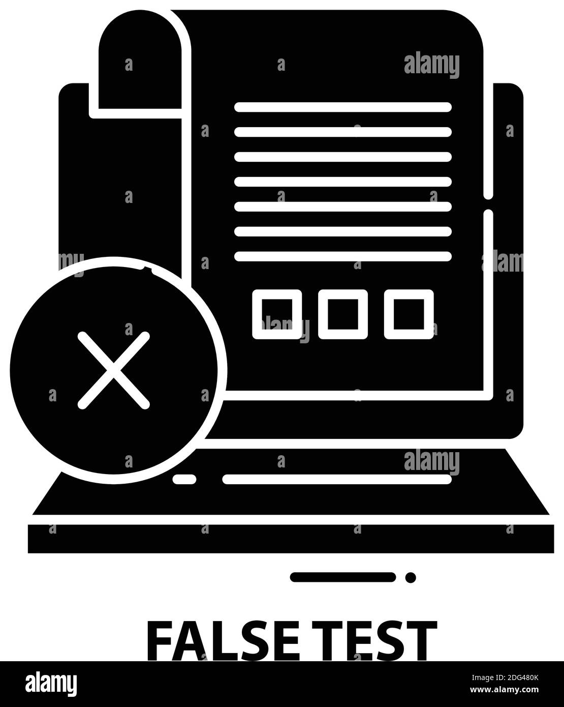 false test icon, black vector sign with editable strokes, concept ...