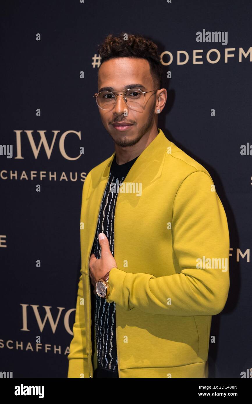 Lewis Hamilton attends the Salon International de la Haute Horlogerie ...