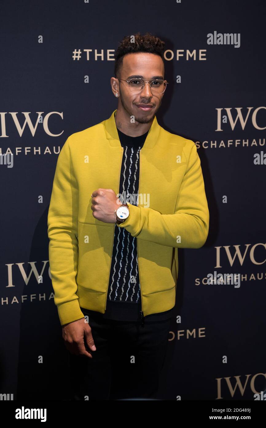 Lewis Hamilton attends the Salon International de la Haute Horlogerie ...