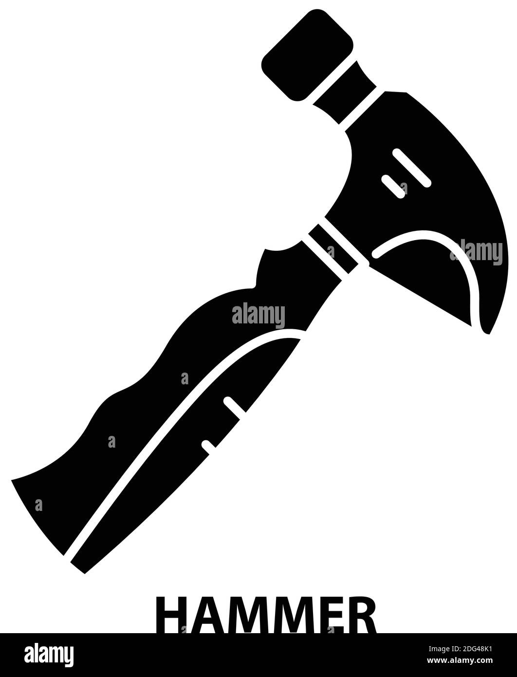 hammer symbol icon, black vector sign with editable strokes, concept ...