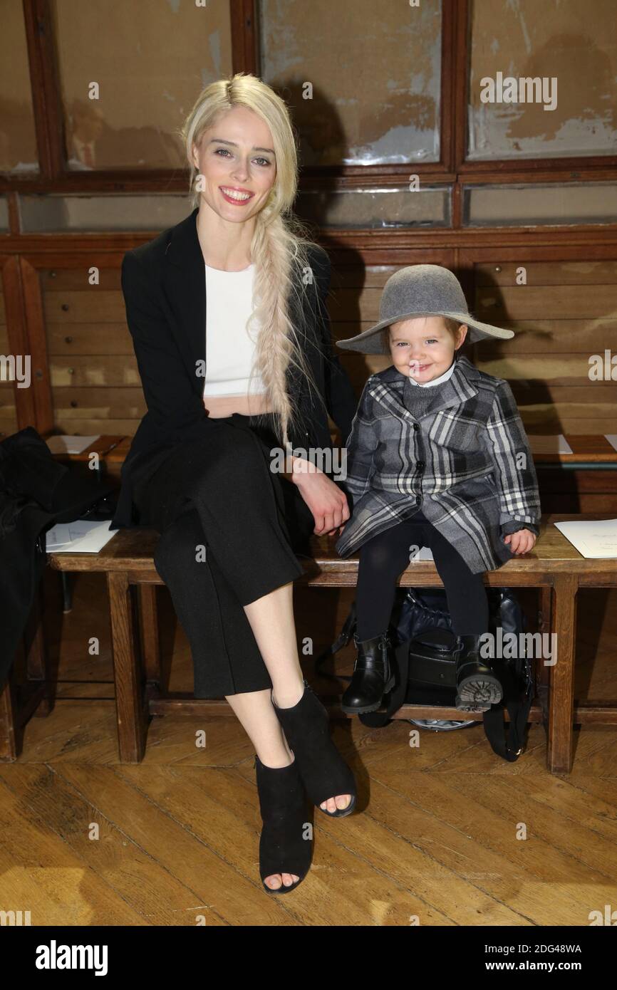 Coco Rocha and her daughter attending the Bonpoint collection Winter ...