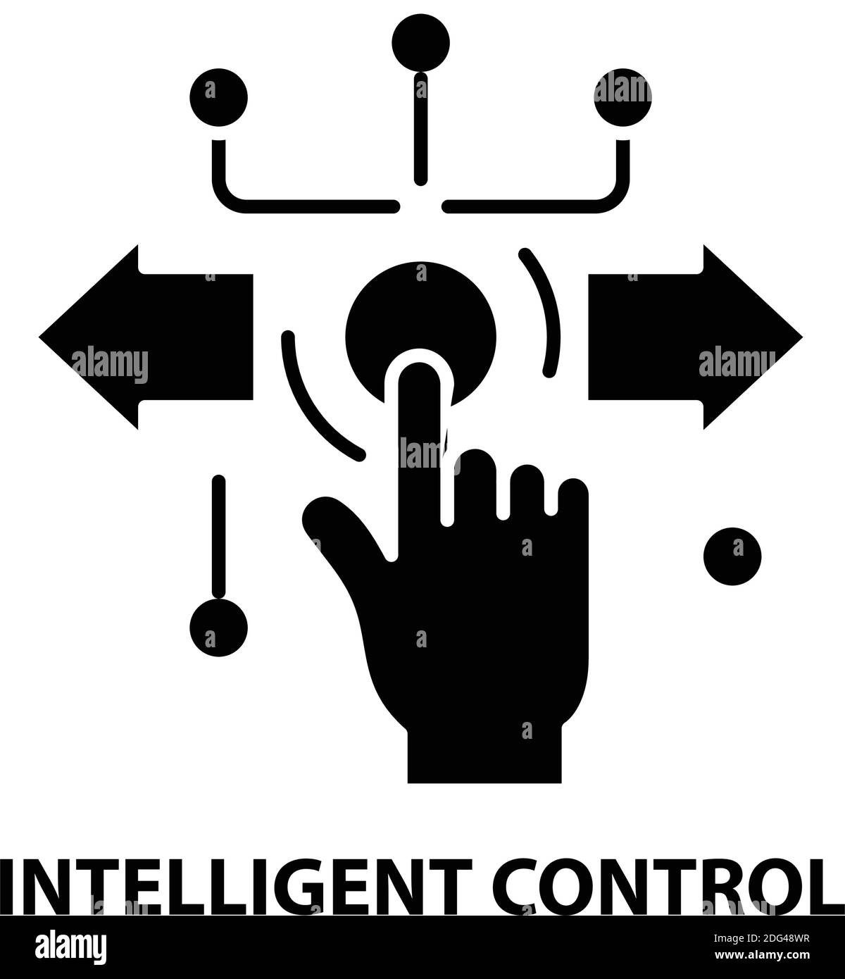 intelligent control icon, black vector sign with editable strokes ...