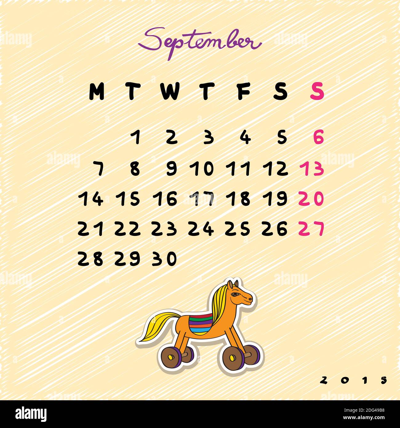 The month of september drawing hi-res stock photography and images - Alamy