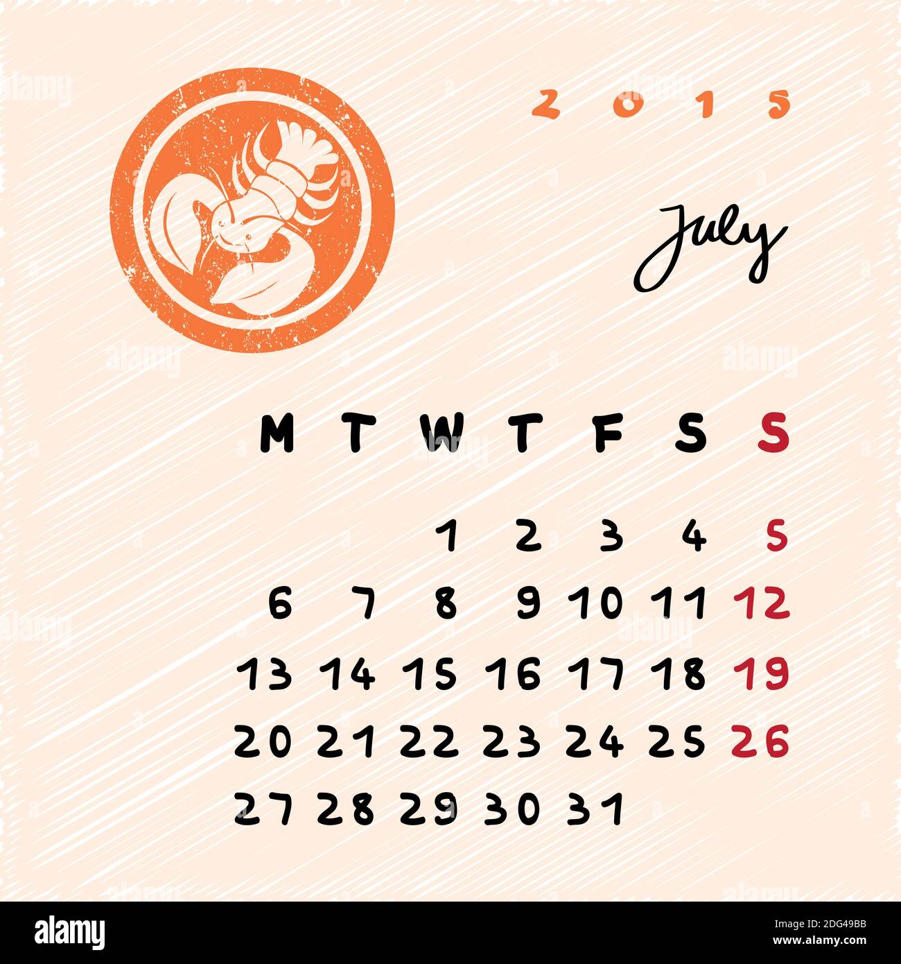 July 2015 zodiac Stock Photo - Alamy